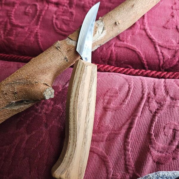 Hand-forged Sloyd Knife. Woodworking Knife. Ergonomic Ash Handle ...