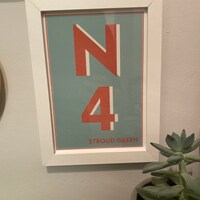 Custom Personalised Postcode Print - Typography Print - Your Home in ...