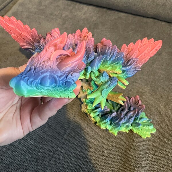 Fire Sprite Dragon STL Print Files, Articulating Flexi Wiggle Pet ...
