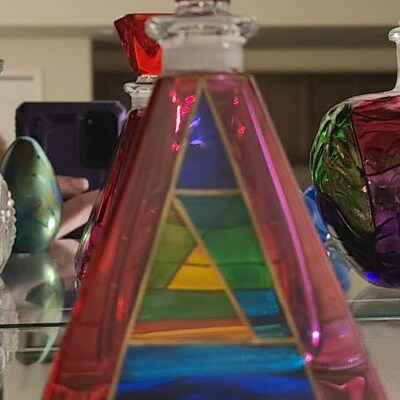 Hand Painted Murano Oval Perfume Bottle 2 - Etsy