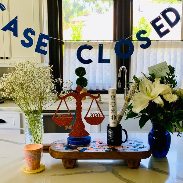 Case Closed Banner, Law School Graduation Party Decor, Lawyer ...