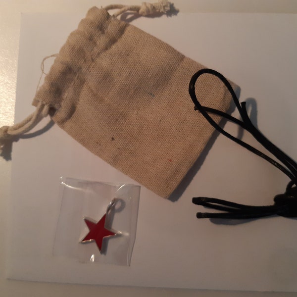 Red or Black Star Pendant Handmade From 925 Sterling Silver and Enamel ...
