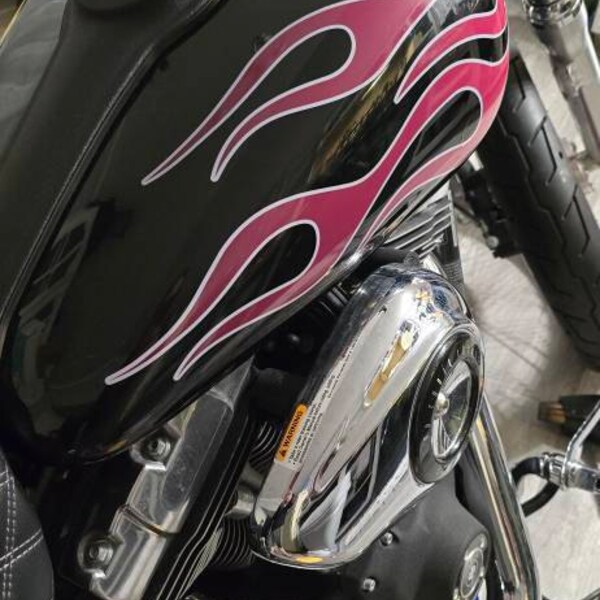 2pc "chaser" Motorcycle Flame Decal Kit - Glacier / Orchid Color - Tank ...