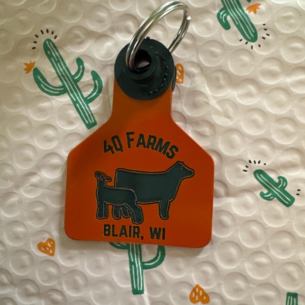 Cow Tag CUSTOM Keychain Small Cattle Tags Laser Engraved Permanent ...