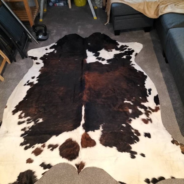 Tricolor Cowhide, Speckled Longhorn Cowhide Rug, Brown and White Hide ...
