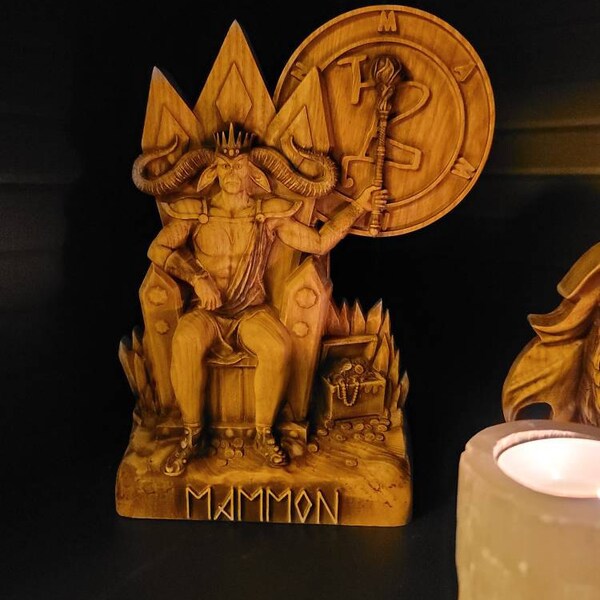 Horned God Demon Mammon Money Spell Occult Decor Occult Art Witchcraft ...