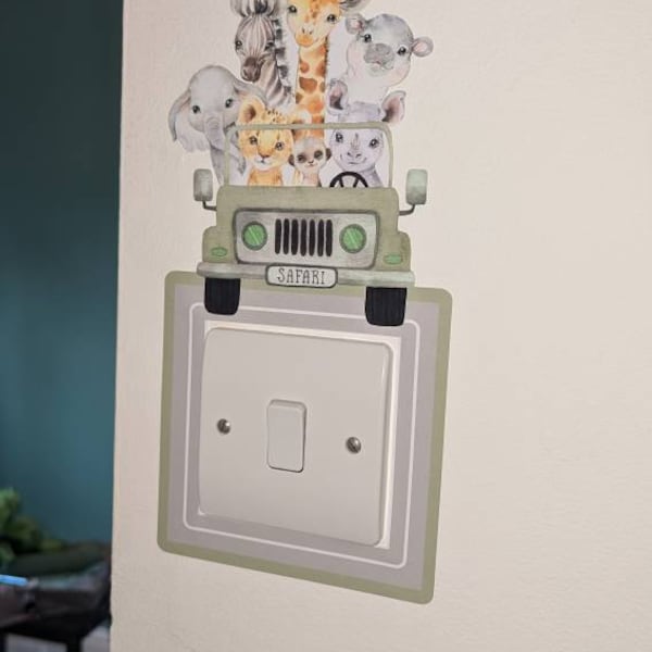 Safari Animal Light Switch Surround Art Vinyl Stickers - Etsy UK