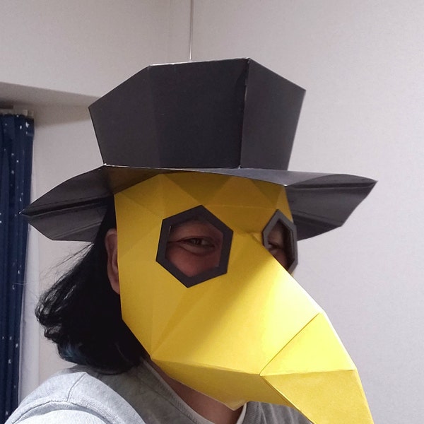 Plague Doctor Mask With Hat - DIY 3d Paper Craft, Digital Pattern in ...