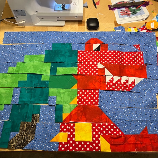 T-rex Quilt Pattern, 3 Sizes: 36x42, 24x28, 48x56, Instant Download ...