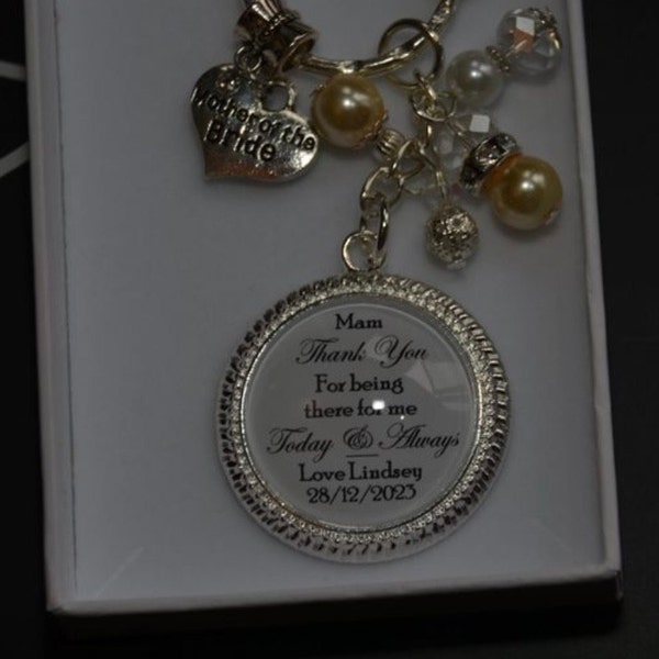 Personalised Mum Wedding Key Ring Mother of the Bride Mother of the ...