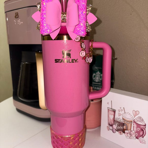 Royal Blue Stanley Tumbler Bow Straw Topper Navy Blue Stanley Cup Bow ...