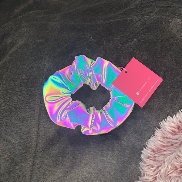 Reflective Scrunchy With Hidden Pocket Zipper Stashie Stash Scrunchie ...