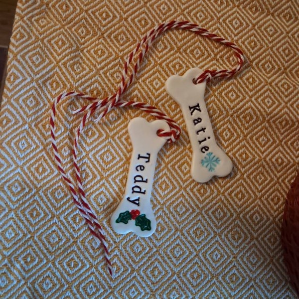 Dog Bone Personalised Clay Decorations - Pets, Personalised, Handmade ...