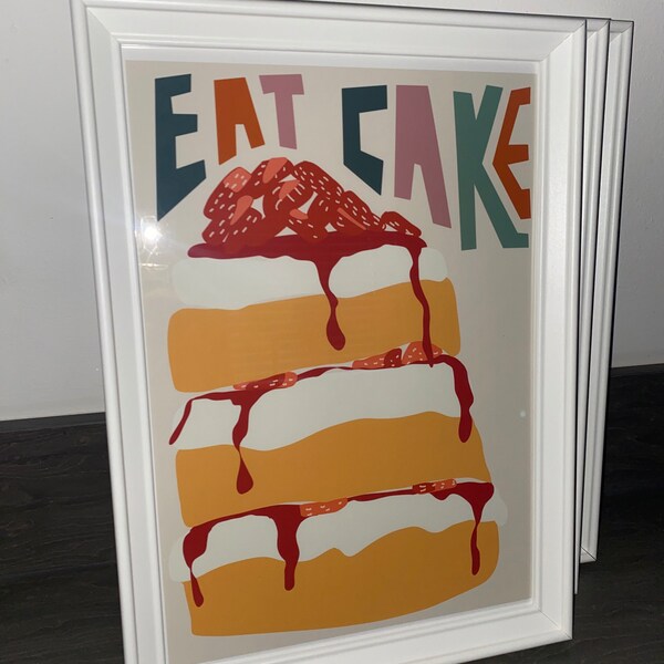 Cake Art Print / Kitchen Wall Art / Art for Kitchen / Art for Dining ...