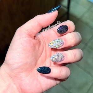 BLACK FLAME Black Glitter Dip Powder Glitter Nail Dip Dip - Etsy