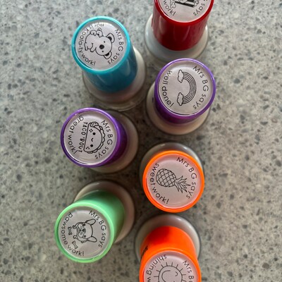 Personalised Teacher Stamps, Rainbow Stamp, Custom Teacher Stamps, Pre ...