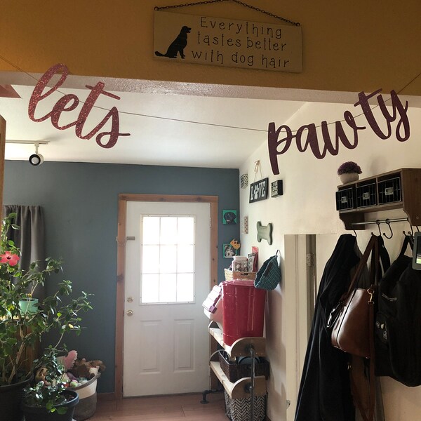 Lets Pawty Banner | Dog Birthday Banner | Dog Birthday Party | Birthday ...