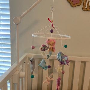 Mermaid Baby Mobile, Ocean Crib Mobile, Sea Creatures Cot Mobile ...