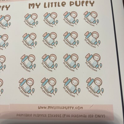 Cute Injection Printable Planner Stickers/ Injection Reminder Planner ...