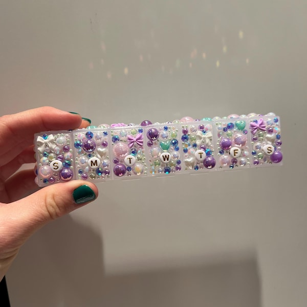 Custom Bedazzled Pill Case | 7-day Travel Organizer - Etsy
