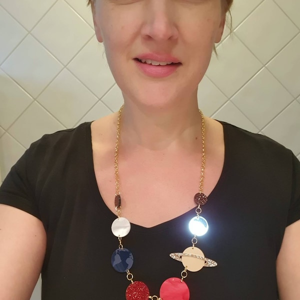 Solar System Necklace - Laser Cut Acrylic - UK Seller - Etsy