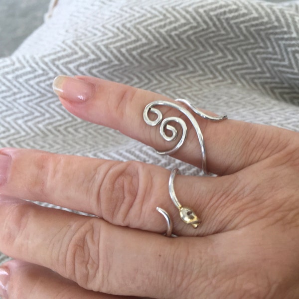 Arthritis Finger Splint Sterling Silver 925 or Brass Handmade Hammered ...