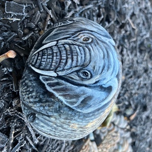 Blue Parakeet Painted Rocks Unique Painted Stone Gifts for - Etsy