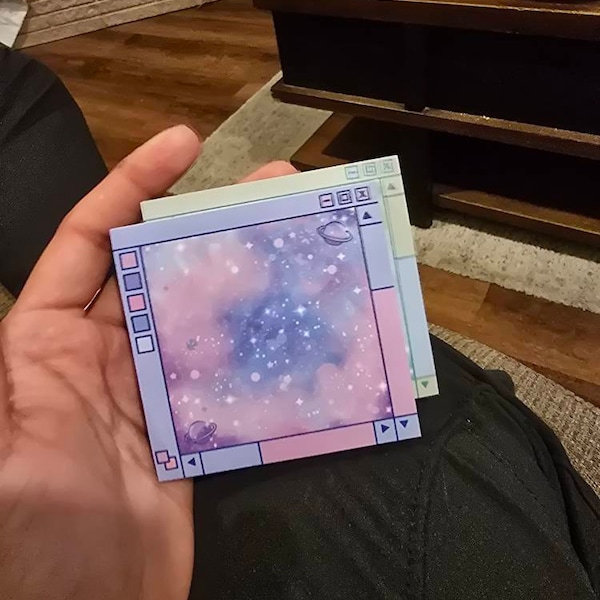 Blue Galaxy Window Sticky Note | Cute Kawaii Dreamy Space Aesthetic ...