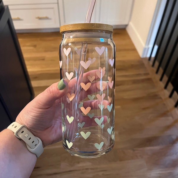 Boho Blueberry Beer Can Glass, Beer Can Glass, Beer Glass, Libbey Glass ...