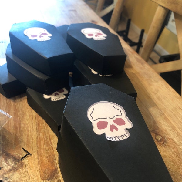 Coffin Boxes - Six (6) DIY Coffin Kits With Lids - Halloween Treat ...