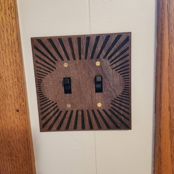 Customizable Walnut Light Switch Plate Cover for Wall Art Natural Wood ...