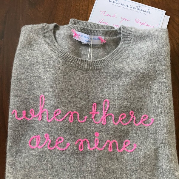 Customized Embroidered Cashmere Sweater for Women, Fall Clothing ...