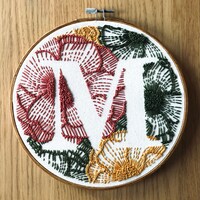 Floral Letter "m" Hand Embroidery Pattern: DIY Monogram (digital PDF ...