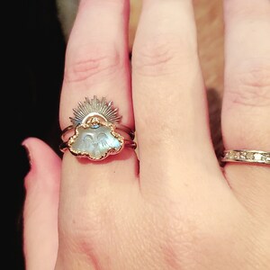 Moonstone Cloud Ring, Cloud Smiling Face Ring, Cloud Stone Ring, Copper ...