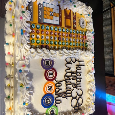 Bingo Cake Topper, Personalised Bingo Game Themed Birthday Cake, 3d ...