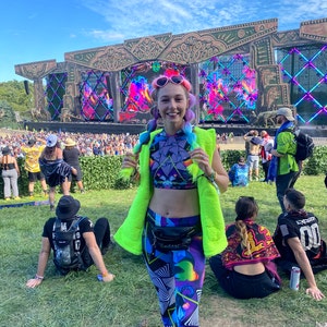 Rave Hooded Crop Top, Festival Cropped Top for Women, Festival Set ...