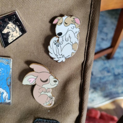 Enamel Pin: Bone Thief Hard Enamel Pin Spooky Pup Skeleton Dog ...