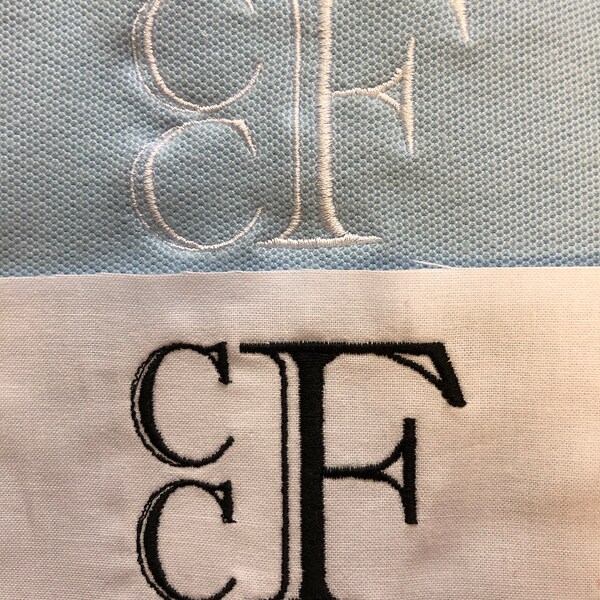 Imprint Shadow Embroidery Font in Multiple Formats, 1/2", 1", 2" & 3 ...