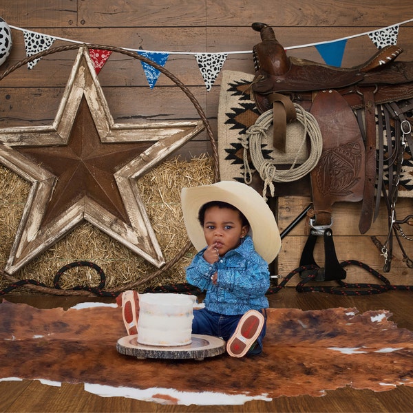 Cowboy, Western Digital Background, Birthday, First Birthday, Digital ...