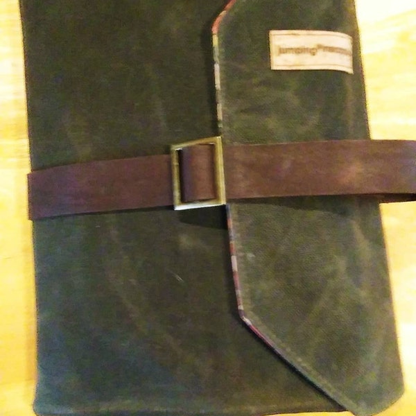 Large Waxed Canvas Journal Pouch, Roll up Pencil Case Pen Holder, Art ...