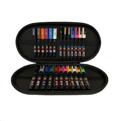 Posca 54 Piece Marker Pen Set With Carry Case Acrylic Non Permanent ...