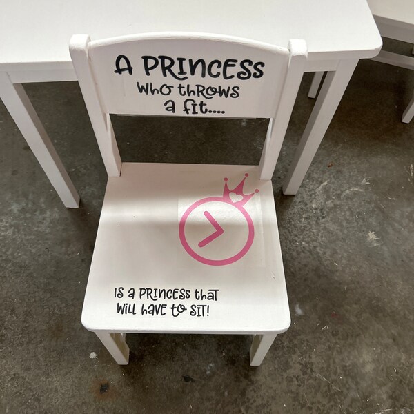 Personalized Time Out Chair Decal Set - Timeout Chair Removable Vinyl ...