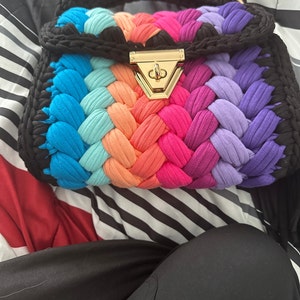 Multi Color Bag/hand Woven Bag/crochet Bag/knitted Bag/colorful Bag ...