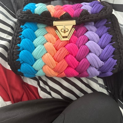 Multi Color Bag/hand Woven Bag/crochet Bag/knitted Bag/colorful Bag ...