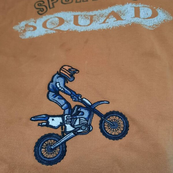 Motocross Rider - Machine Embroidery Design. Dirt Bike Embroidery ...