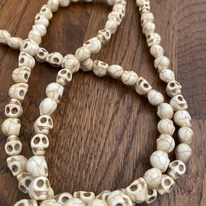 Black Short KALI MALA Sacred Skull Prayer Beads, Hand Carved Natural ...