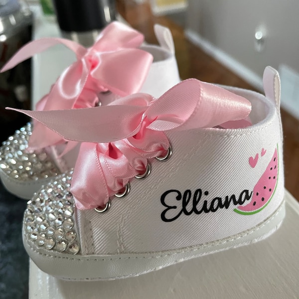 One in a Melon First Birthday, Baby Girl Booties,sweet One Shoes,one in ...