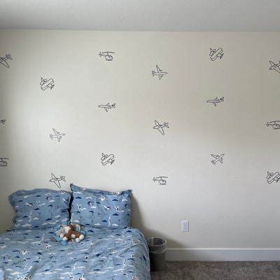 Minimalist Airplane Decals / Simple Airplane Decor / Removable Airplane ...