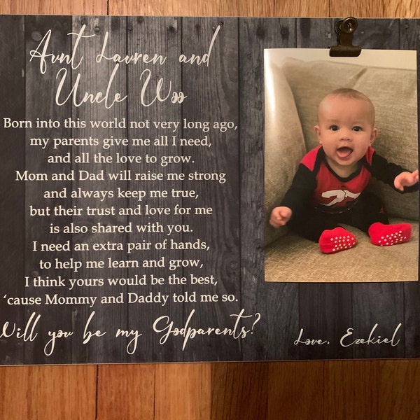 Godparents Proposal Frame Godparents Picture Frame Will You Be My ...