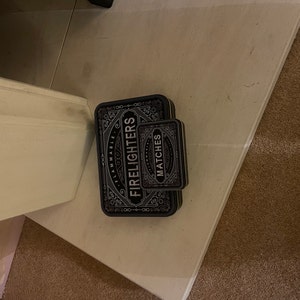 Firelighter Box Metal Tin Storage Holder Fire Lighters Matches Camp ...